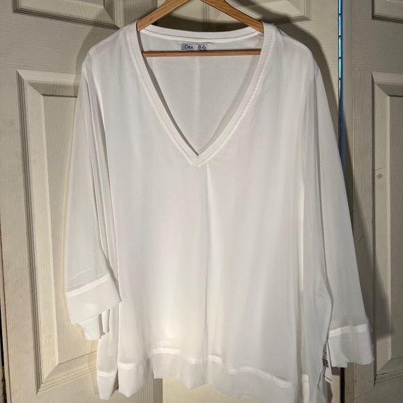 Dex | Tops | Dex White Sheer Top Size 3xl | Poshmark